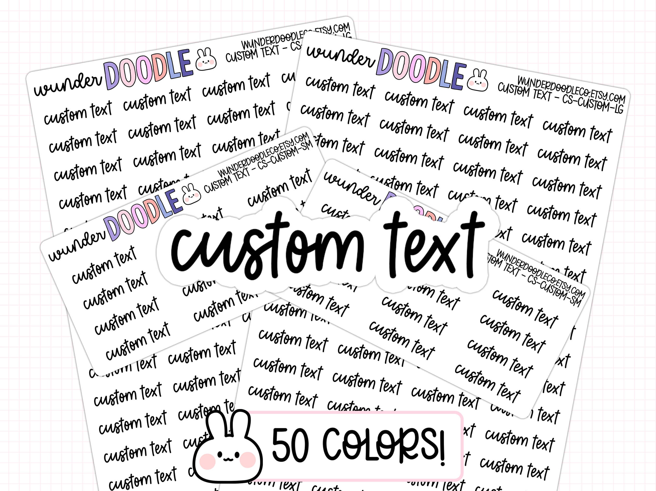 Custom Text Planner Stickers | CS-CUSTOM – wunderdoodle