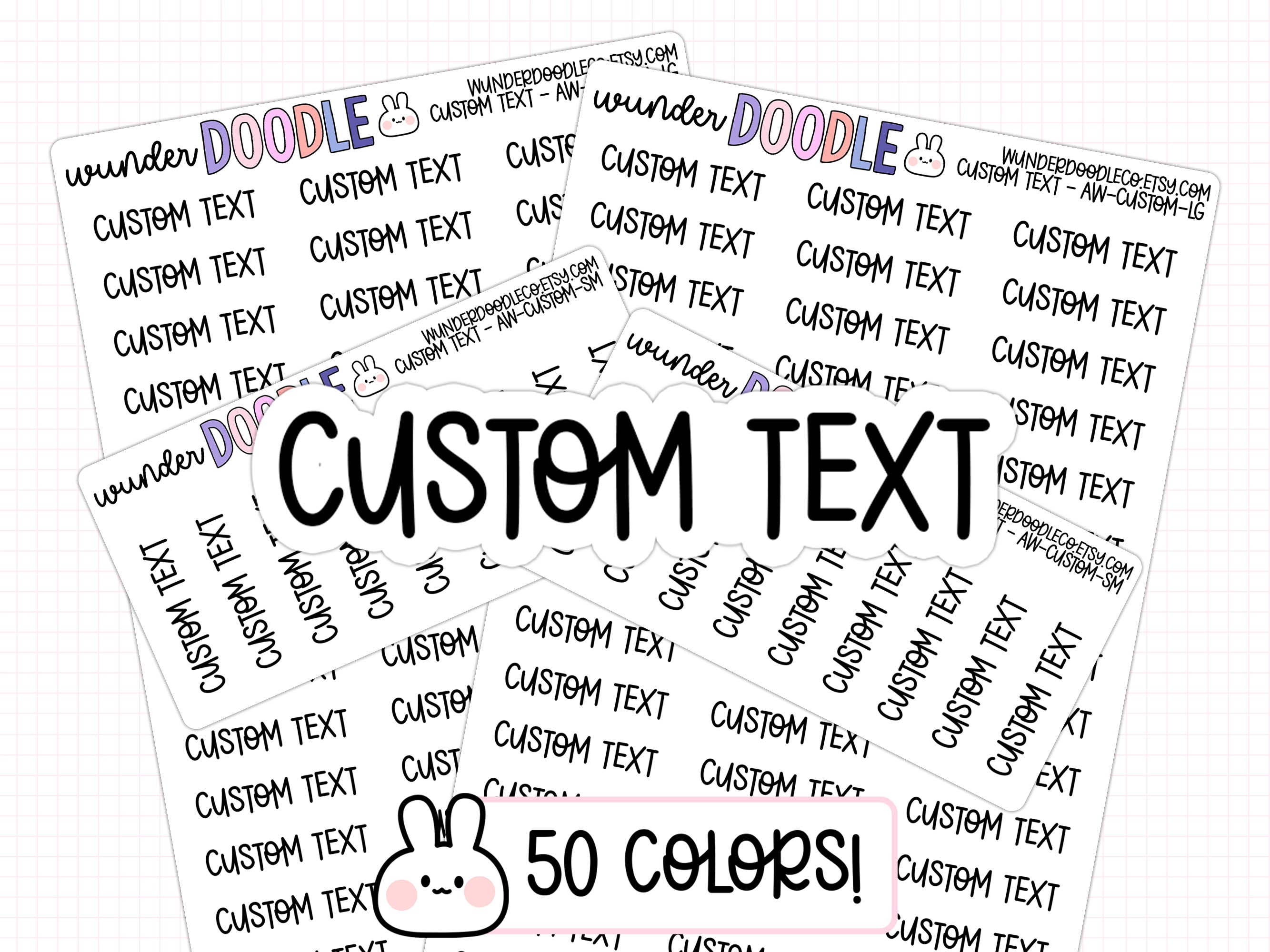 Custom Text Planner Stickers | AW-CUSTOM – wunderdoodle