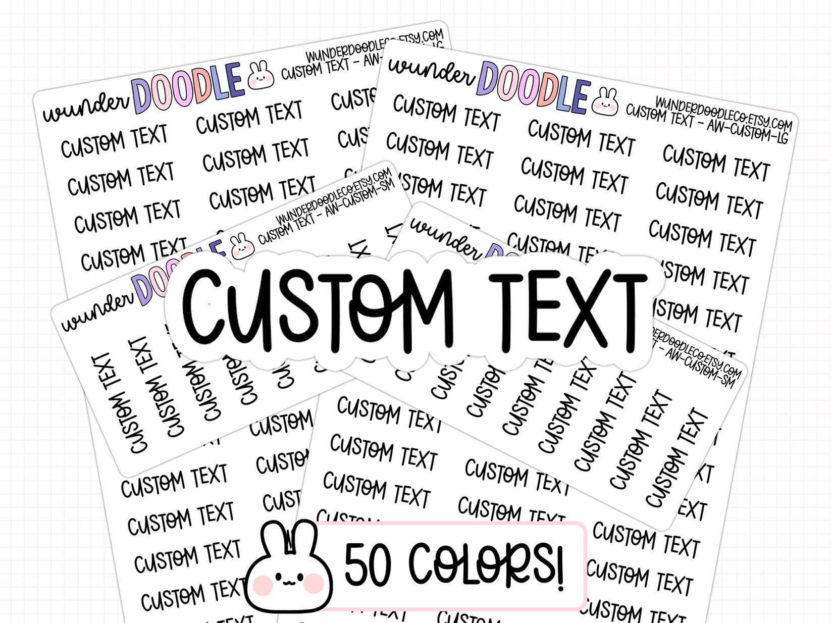 Custom Text Planner Stickers | AW-CUSTOM – wunderdoodle